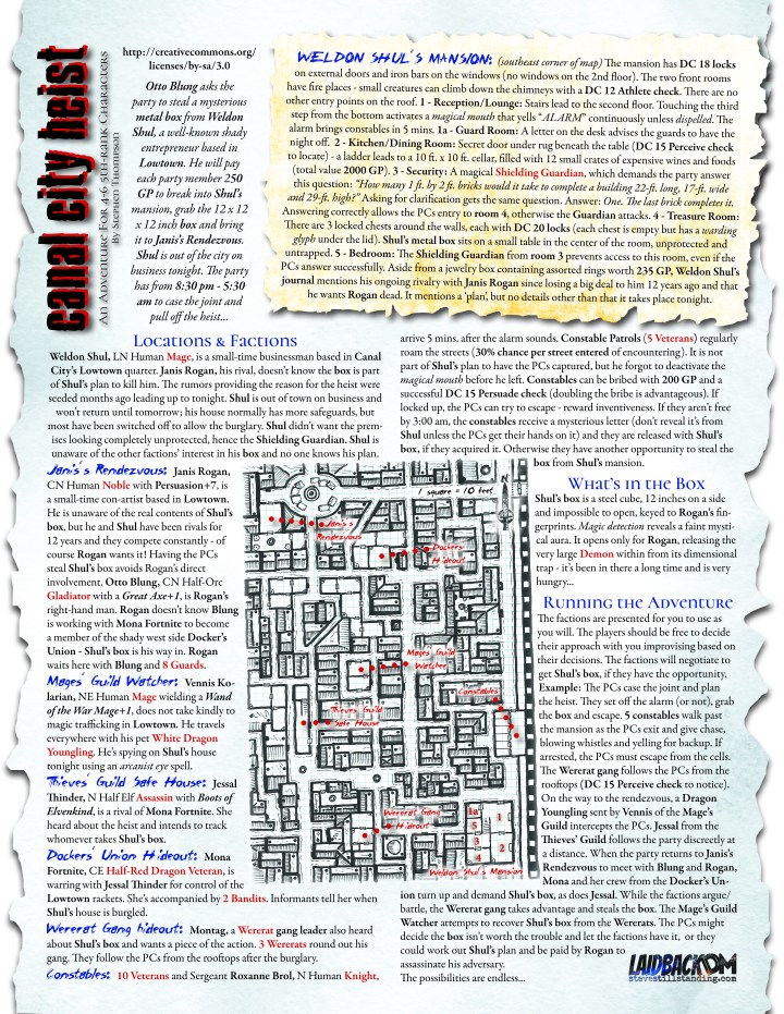 2020 One Page Dungeon Contest Winner! – Laidback DM: SteveStillStanding.com