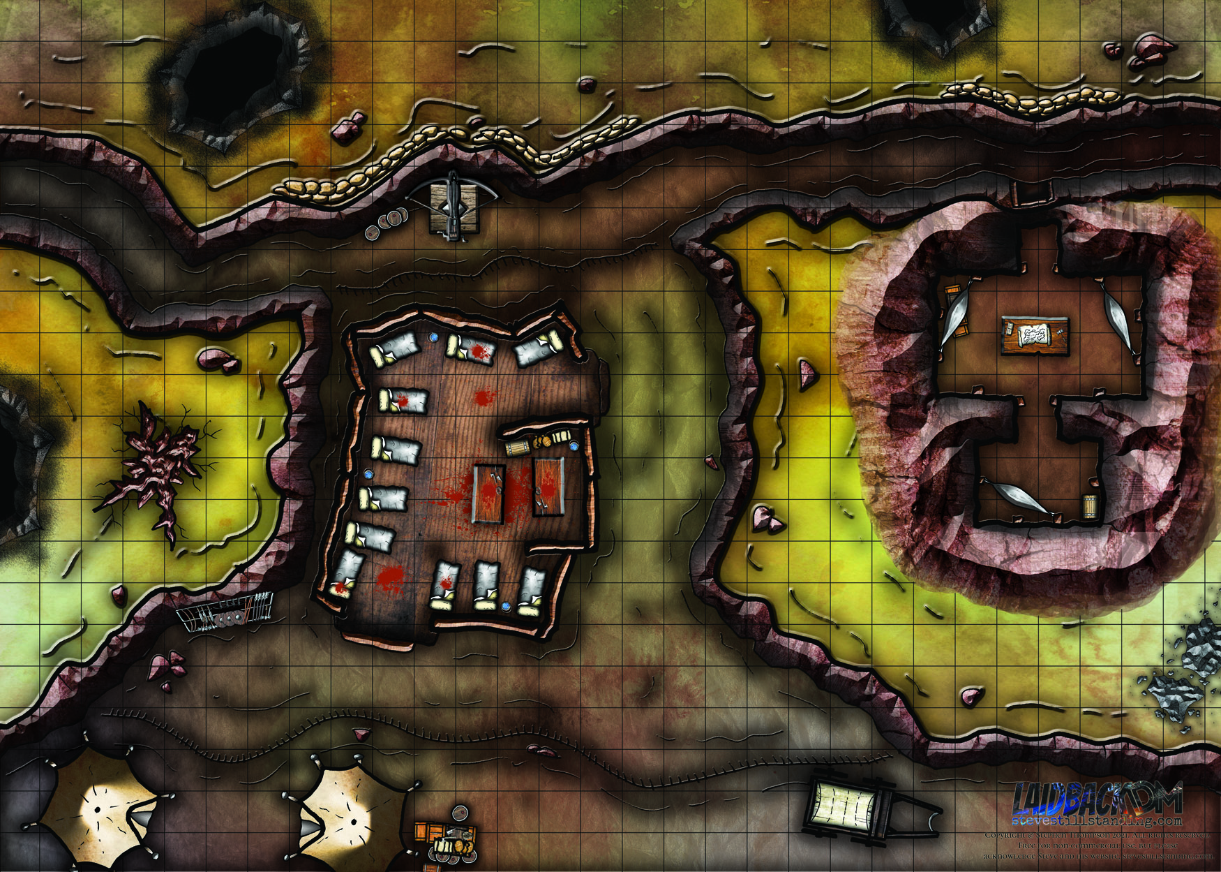 Free Fantasy Map – Field Hospital – Laidback DM: SteveStillStanding.com