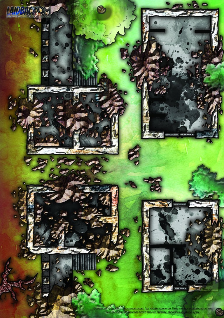 Free Fantasy Map – Overgrown Castle Ruins – Laidback DM ...