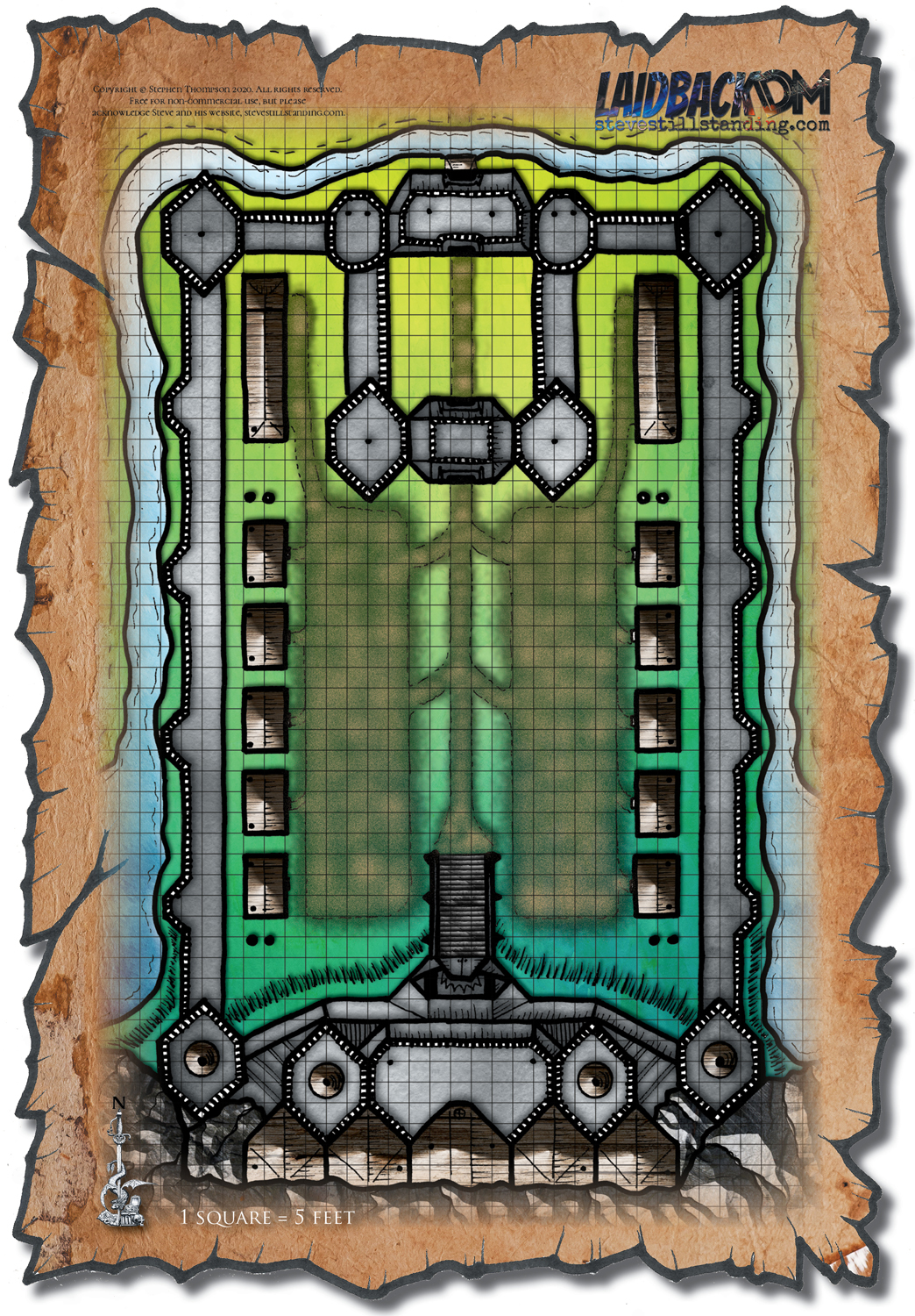 Free Fantasy Map – Super-Fortress – Laidback DM: SteveStillStanding.com