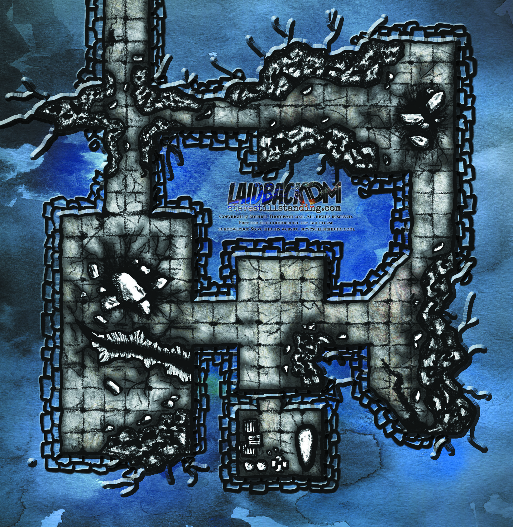 Free Map: Ruined Tomb – Laidback DM: SteveStillStanding.com