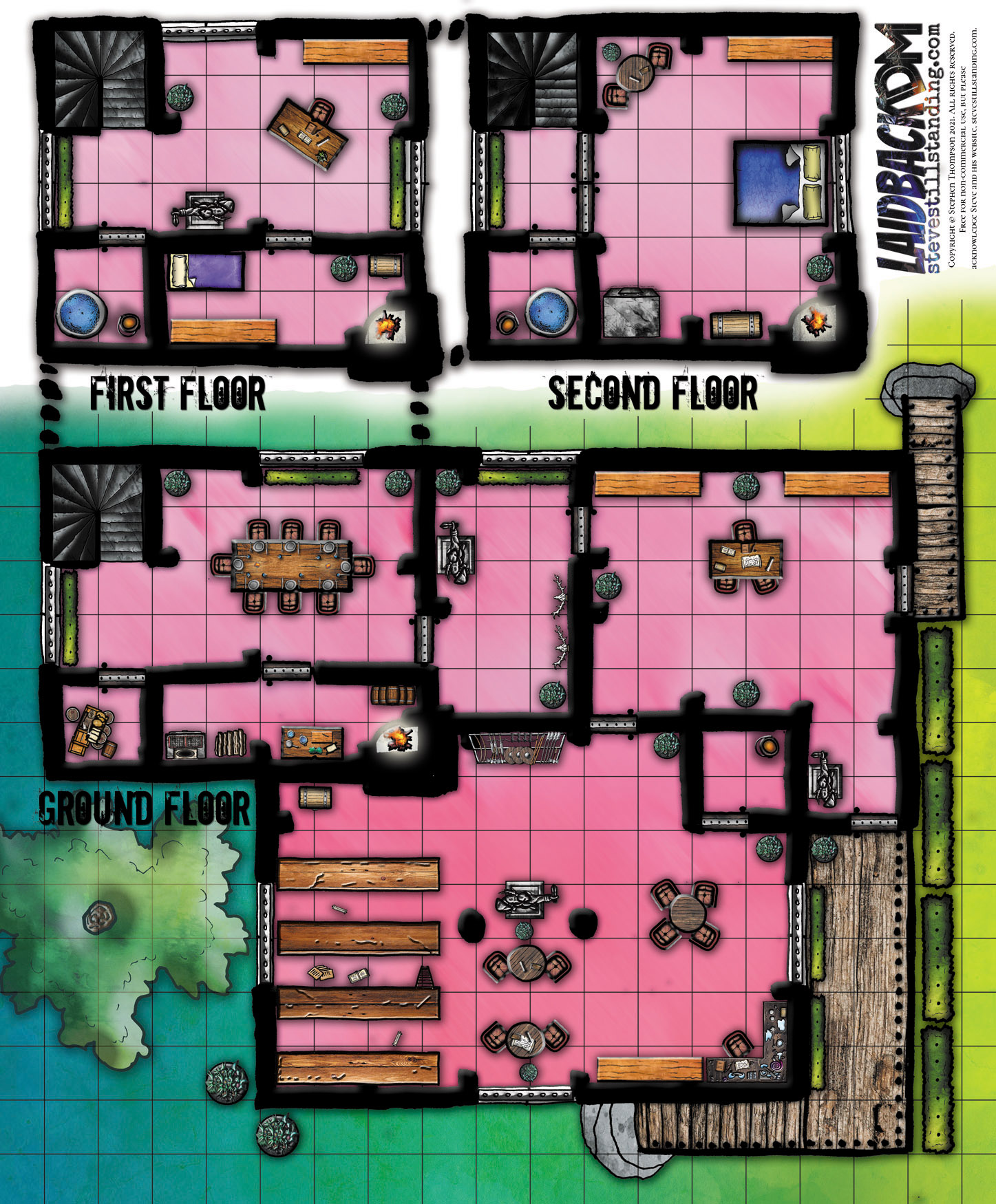 Free Map: Townhouse Manor – Laidback DM: SteveStillStanding.com