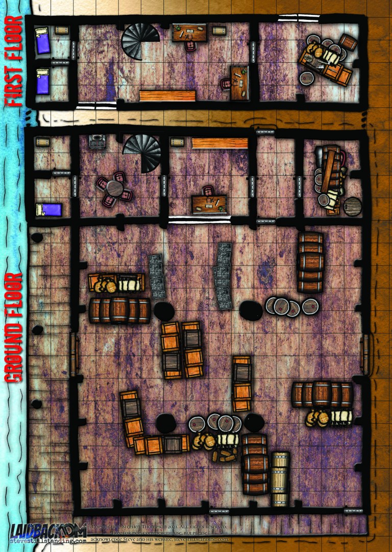 Free Map: Dockside Warehouse – Laidback DM: SteveStillStanding.com