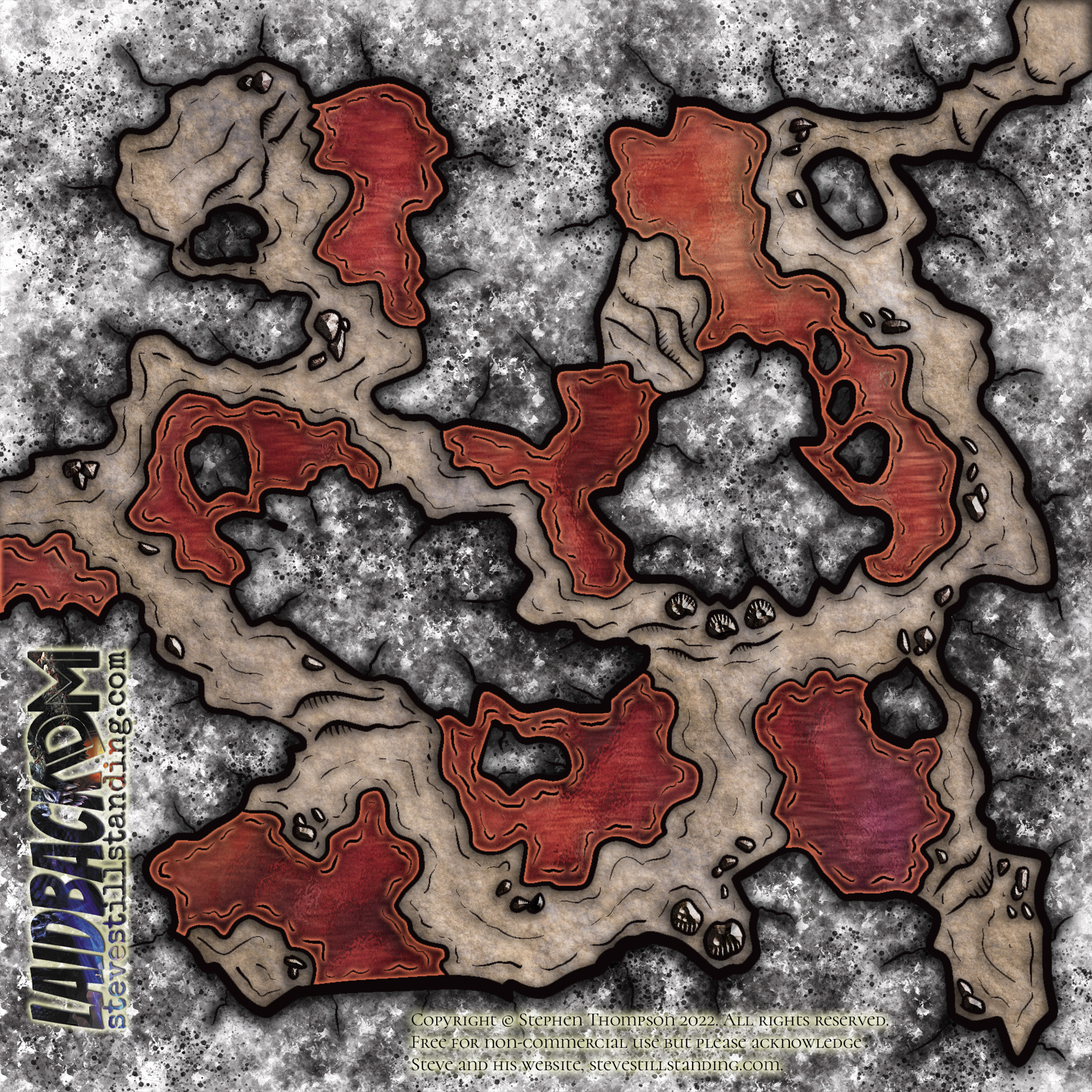 Free Map: Lava Caverns – Laidback DM: SteveStillStanding.com