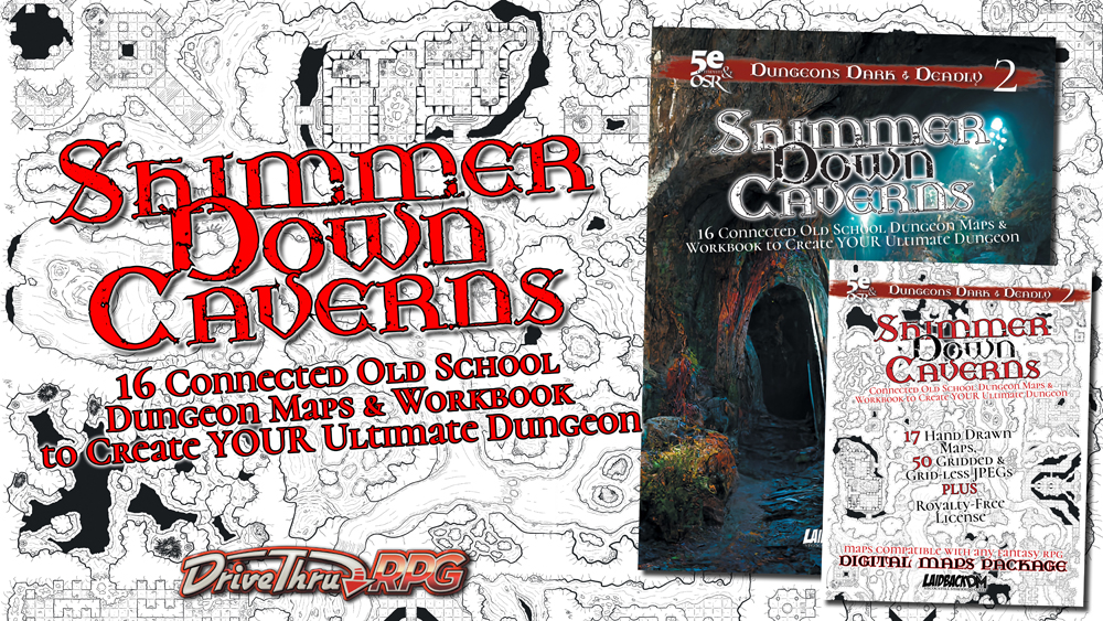SHIMMERDOWN CAVERNS Dungeon Workbook & Digital Maps Package Available ...
